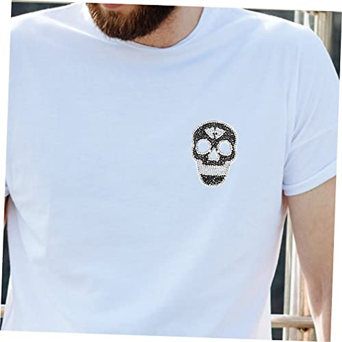 BETOOKY 5pcs Skull Hot Diamond Stickers Hotfix Rhinestones Cap Decorations Skeleton Costume Clothes Patch Crystals Skull Patches Bags Iron on Patch Skull Sewing Patches Back Patches Decor