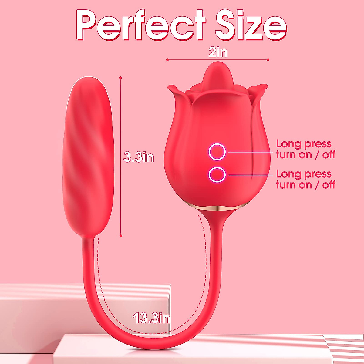 G Spot Vibrator Rose Sex Toys for Women - 3IN1 Thrusting Vibrator 9 Licking Tongue Rose Vibrators, Clitoral Stimulator Dildo Sex Sexual Stimulation Device Adult Sex Toys & Games for Women Couples