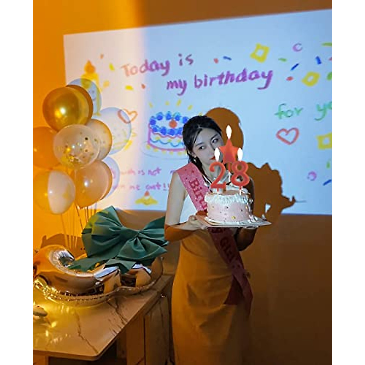 2.75in Red Number 8 Birthday Candles, Glitter Red Happy Birthday Cake Cupcake Toppers Decoration and Celebrating for Adults/Kids Party Baking (2.75in Red Number 8)