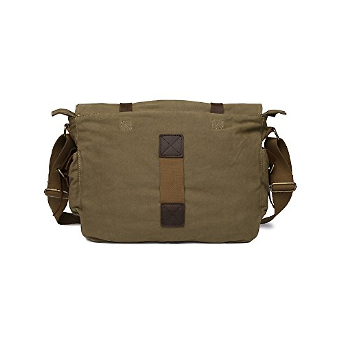Sechunk Canvas Leather Messenger Bag Shoulder Cross Body Men Military Travel Laptop Camera Purse small-13‘’