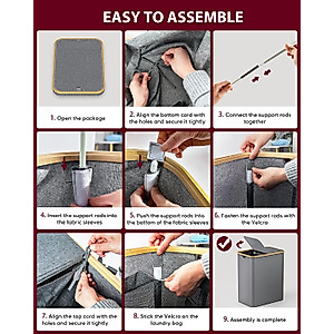 150L Double Laundry Hamper with Lid - CHAMUTY Dirty Clothes Hamper, Collapsible Laundry Baskets, Tall and Slim Design, Perfect for Dorm and Bedroom Use (Grey)