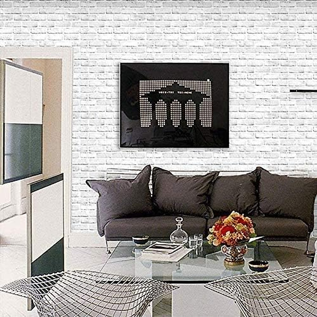 practicalWs Red Brick Wallpaper Peel and Stick 17.7in x 118.1in Brick Wrapping Paper Self Adhesive Faux Brick Removable Wall Paper for Christmas Halloween Fireplace Bedroom Bathroom Decoration