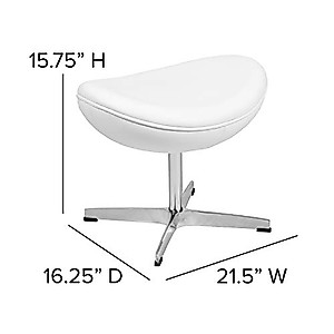 Flash Furniture White LeatherSoft Swivel Wing Chair and Ottoman Set