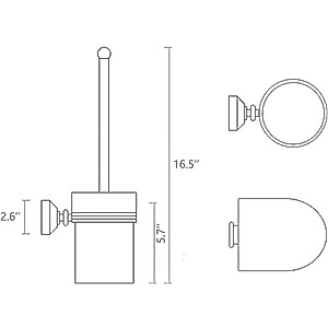 AAMNA Antique Brass Toilet Brush and Holder Wall-Mounted Ceramic Cleaning Brush w/Long Handle Deep Cleaner for Bathroom Storage and Organization