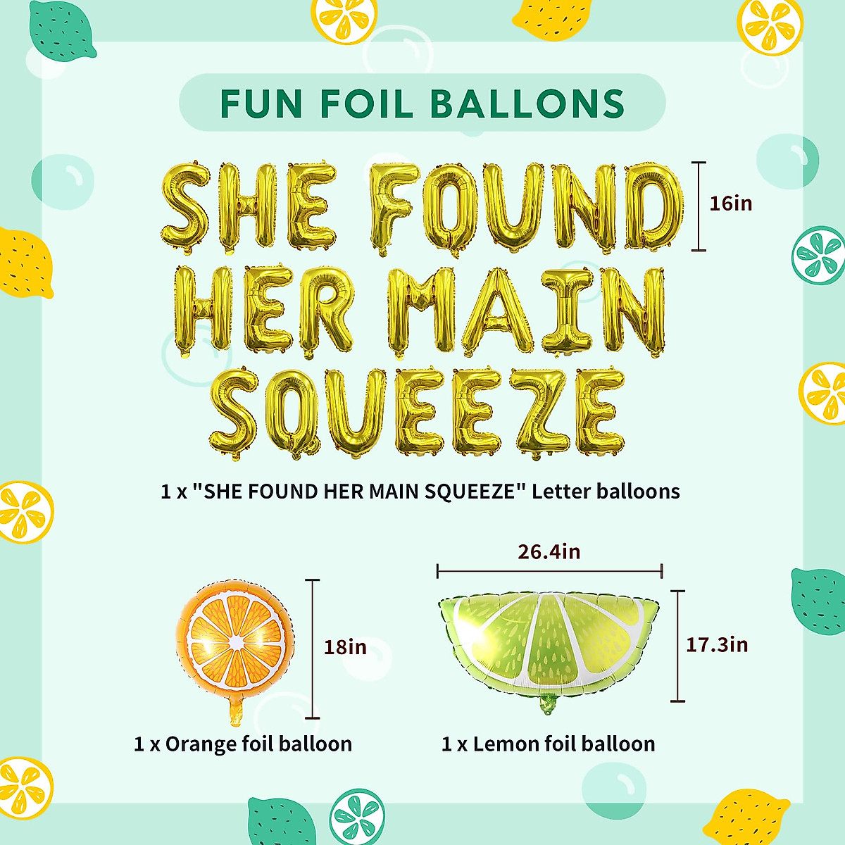 She Found Her Main Squeeze Bridal Shower Decorations Lemon Bridal Shower Decorations Lemon Themed Bridal Shower Decor Bachelorette Party Decorations Bachelorette Party Favors Lemon Balloons