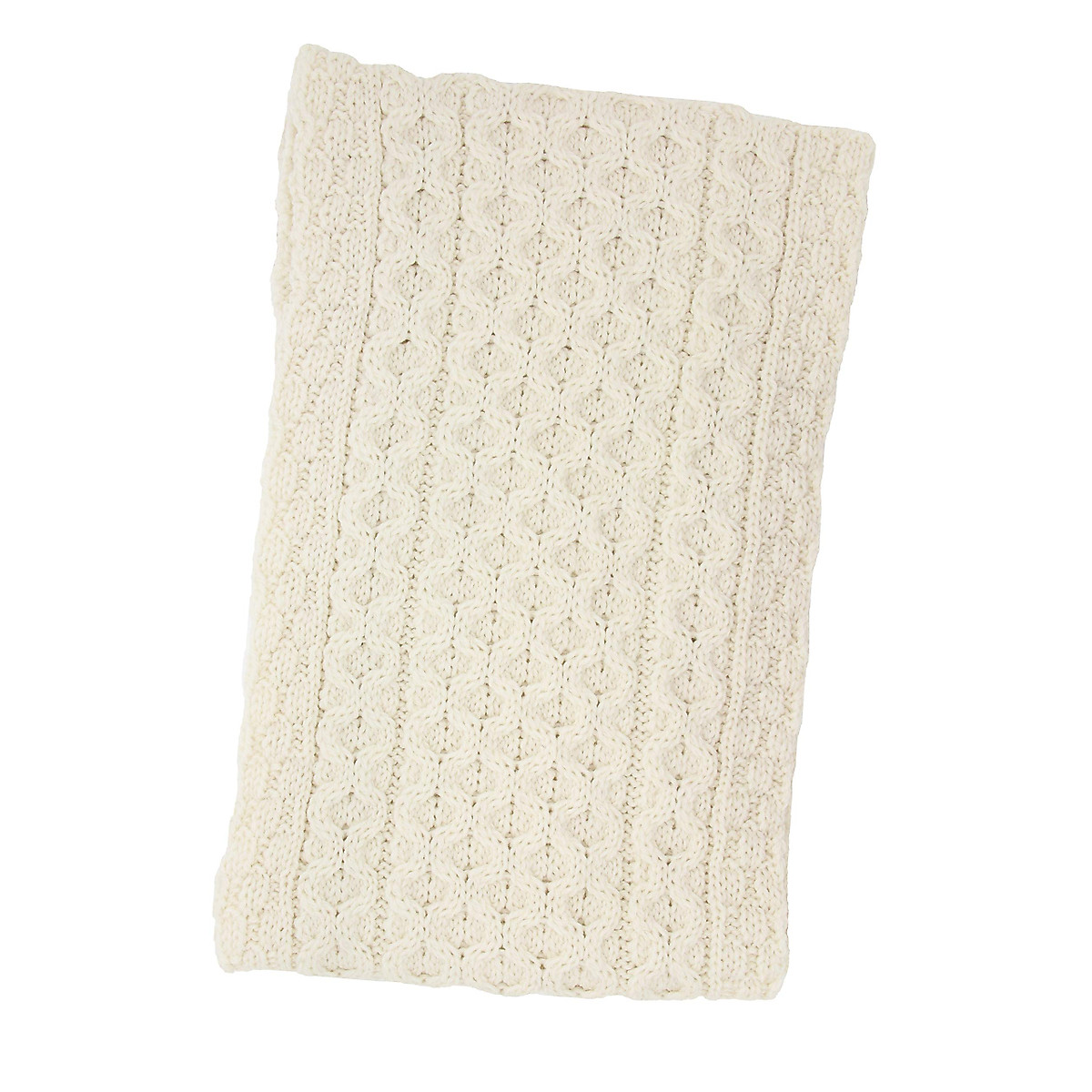 Aran Crafts Irish Shamrock Soft Cable Knitted Scarf 9"x60" (100% Merino Wool)