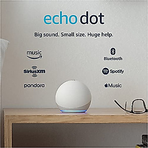 Echo Dot (4th Gen) | Smart speaker with Alexa | Glacier White