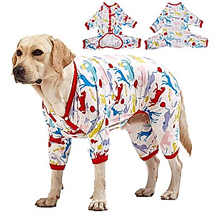LovinPet Giant Large Dog Pajamas, Large Dog Surgical Recovery Shirt, Lightweight Pullover Dog Pajamas, Large Breed Dog Jammies, Pet PJ's/Large