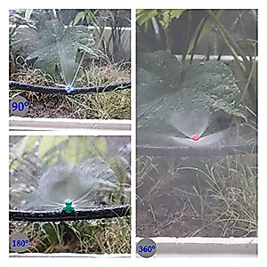 BELLAY 50pcs 90° 180° 360° Angle Sprinkler Nozzle Head Garden Tree Irrigation Nozzle (Color : 360 Degree, Size : 21 * 6.5mm)