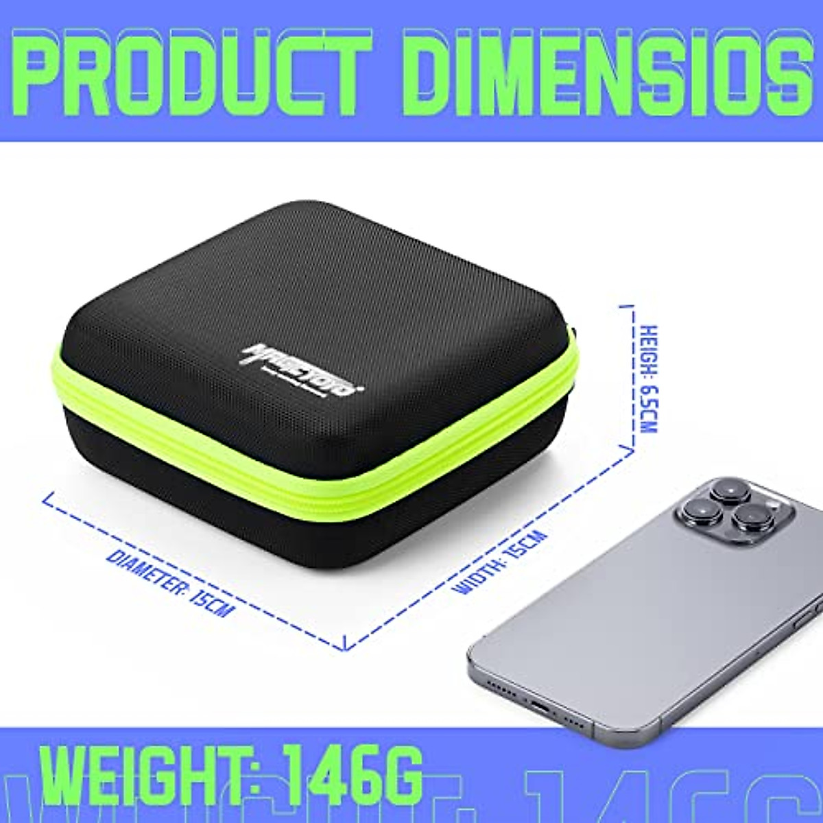 MAGICYOYO Professional Yoyo Storage Case, Portable 4 Hole Case, Protective Bag with Interior Zip Mesh for Yo-yo and Accessories (Black Green)