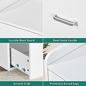 YITAHOME 2 Drawer File Cabinet with Charging Station, Large Lateral Filing Cabinet for Home Office, Whit