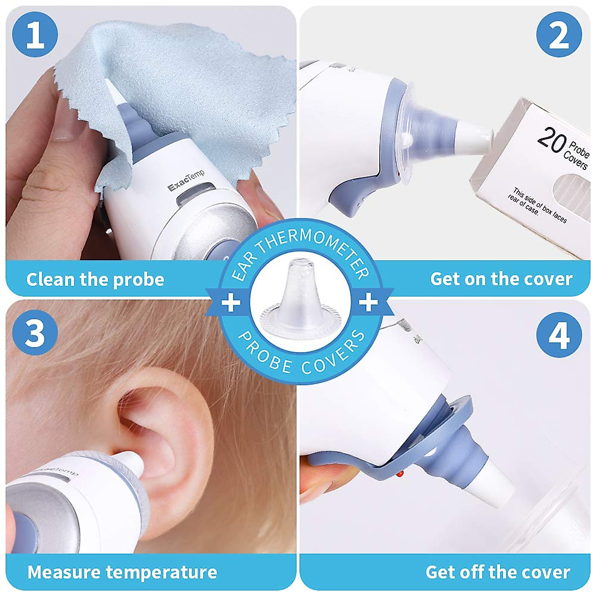 Ear Thermometer Probe Covers Lens Filters Refill Caps for All Braun Digital Ear Thermometer Models, BPA Free and Disposable for Braun Ear Thermometer (200)
