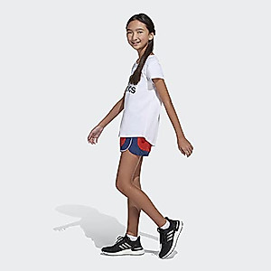 adidas Girls' Colorblock Woven Shorts, Vivid Red, Small