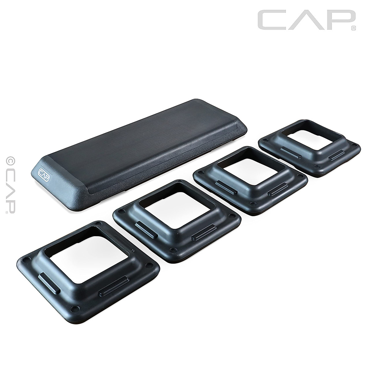 CAP Adjustable Aerobic Step Platform Exercise Step, Gray