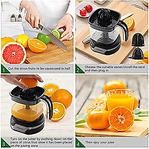 Homeleader Electric Citrus Juicer, Lemon Squeezer with Powerful Motor and LED Working Lamp, Orange Juicer for Grapefruits, Orange and Lemon