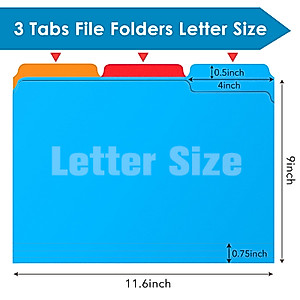 Gloween 36 Pack Plastic File Folders, Assorted Colors File Folders Letter Size, 1/3 Cut Tab Great for Documents Organizing and Easy Files Storage