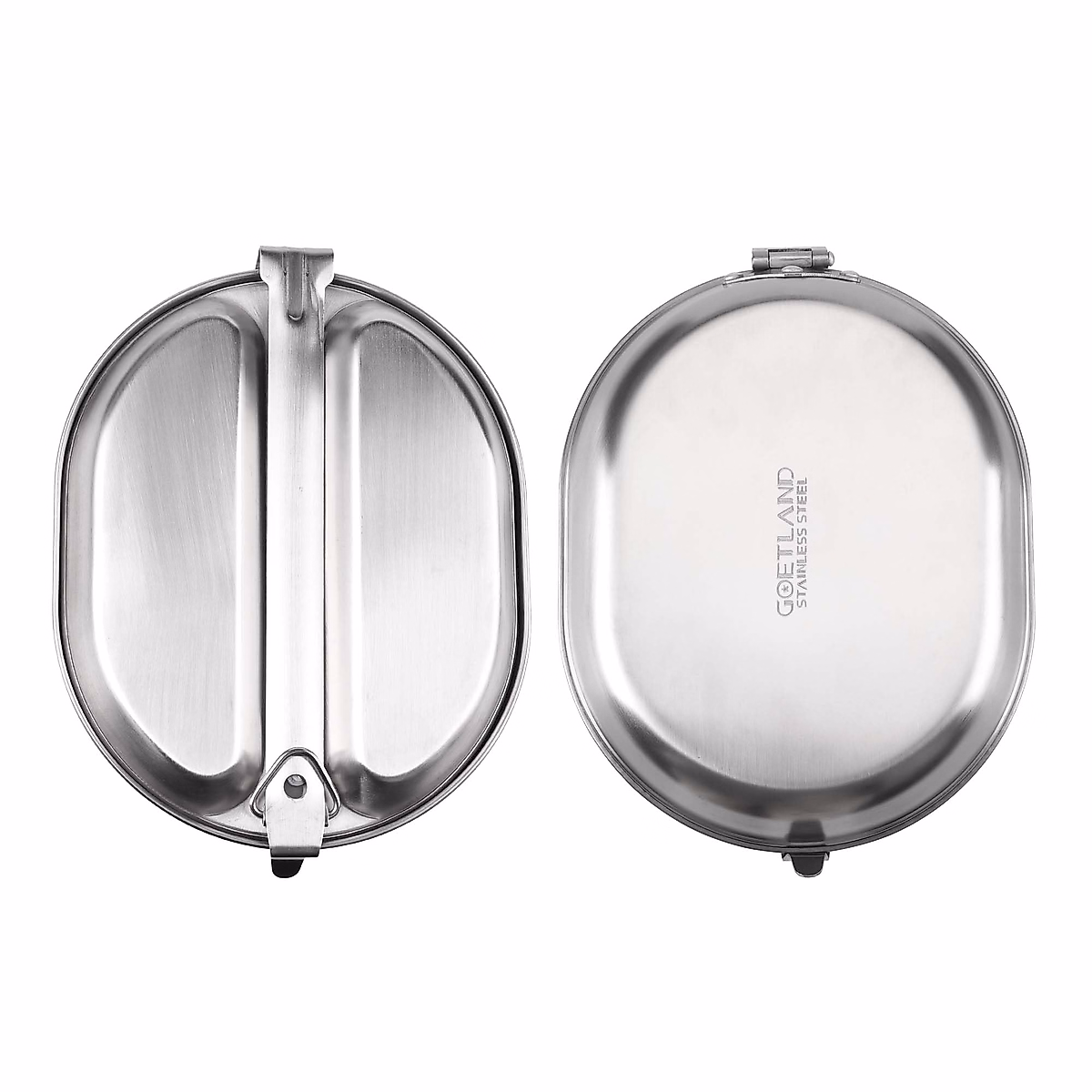 Goetland 304 Stainless Steel US Military Mess Kit Plate Set GI Type Outdoor Camping Hiking Picnic BBQ Beach