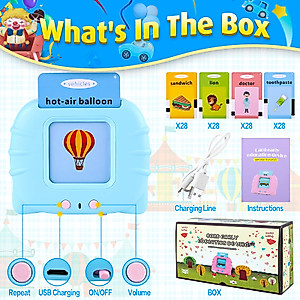 Talking Flash Cards 224 Words, Preschool Learning Toy for Toddlers, Educational Speech Therapy Toys for 2 3 4 6 Years Old Boys Girls, Birthday Gifts Preschool Reading Device for Baby Kids