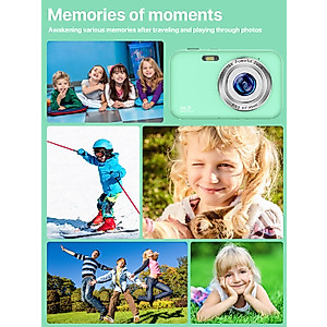 Digital Camera, FHD 1080P Kids Camera with 32GB SD Card 16X Digital Zoom Portable Small Camera, Compact Point and Shoot Camera Mini Digital Camera for Teens Kids Boys Girls Students Seniors - Green