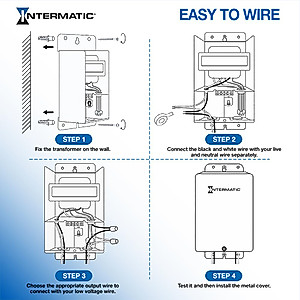 Intermatic PX300 300W Pool Light Transformer 12V, 13V, 14V - Supply for Pool/Spa Lights, Submersible Fixtures, and Landscape Lights - Enhanced Safety with Circuit Protection, Beige Stainless Steel