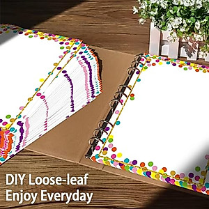 100 Sheets Back to School Confetti Stationery Computer Paper 8.5x10.5 Border Stationary Letterhead Paper for Teacher Printing Writing Letters, School Printer Supplies for Kids Home Family