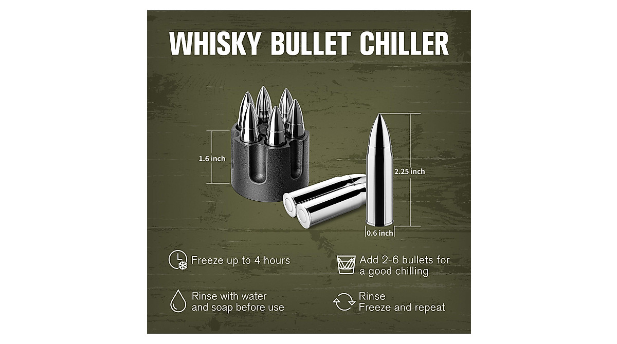 Chateau La Derive Whiskey Bullet Stones - Gift for Him