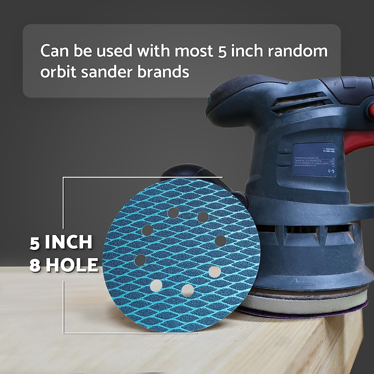 80pcs 5 inch Sanding Discs Hook and Loop Diamond Shape, Anti-Clogging Orbital Sander Sandpaper 60 80 120 180 220 320 400 600 Grit, Aluminum Oxide Sandpaper 8 Holes by S&F STEAD & FAST