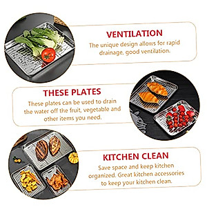 RORPOIR 2pcs Stainless Steel Drainer Bread Loaf Pan Toaster Oven Tray Roasting Pans for Ovens Baking Pan with Cooling Rack Cookie Sheets Wire Baking Mat Drain Dishes Baking Sheet Bakeware