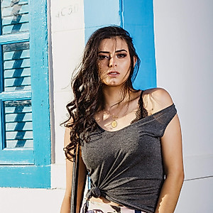 POTESSA 18k Gold Cross Medallion Pendant Necklace for Women Paperclip Chain Vintage Toggle Necklace Catholic Jewelry Mother's Day Gift 18"