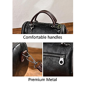 GJGJTER Women Vintage Tote Purse Top-handle Satchel Boston Bags Rose Pendant Shoulder Bags-Pink