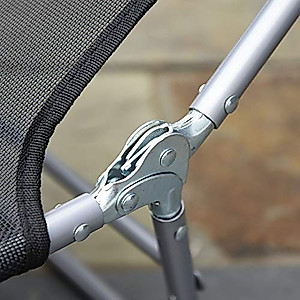 Outsunny Folding Chaise Lounge Pool Chairs, Outdoor Sun Tanning Chairs with Pillow, Reclining Back, Steel Frame & Breathable Mesh for Beach, Yard, Patio, Black