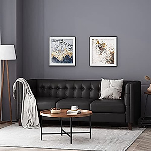 Christopher Knight Home Pondway Sofas, Midnight Black + Brown