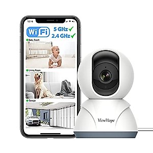 ViewHope Indoor Pet Security Camera - 2K WiFi Pet Camera, 2.4G & 5G Dual Band WiFi Indoor Security Camera 360, Pet Camera with Phone App, Dog Camera with Speaker, Indoor Cameras for Home Security