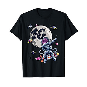 10 Years Old Birthday Boy Astronaut Gifts Space 10th B-Day T-Shirt