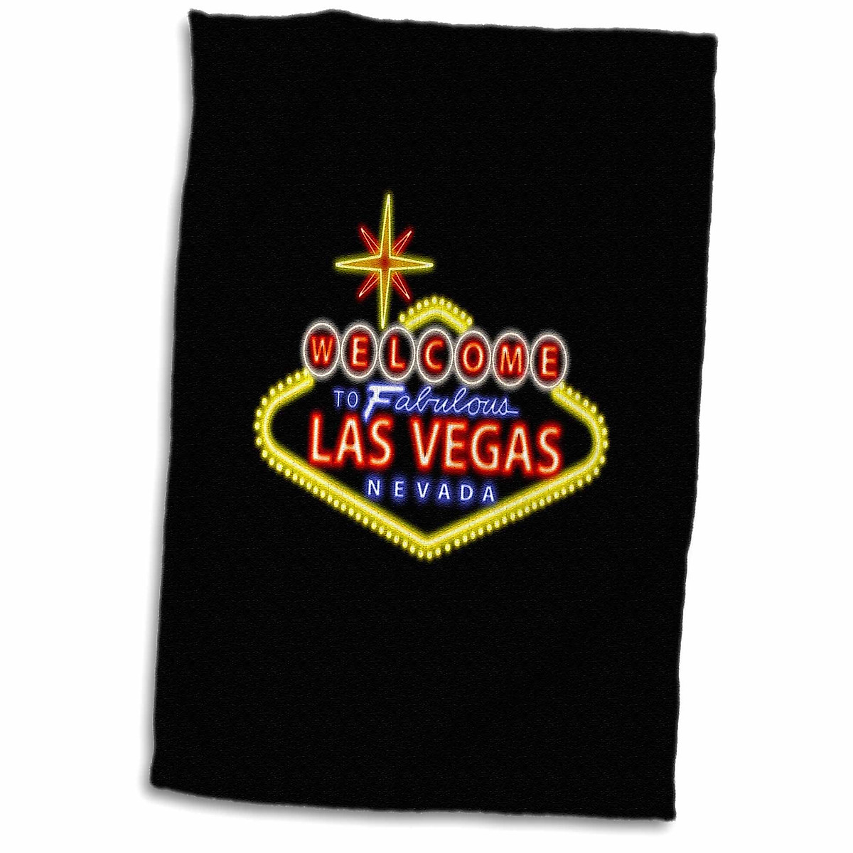 3D Rose Welcome to Fabulous Las Vegas Nevada Hand/Sports Towel, 15 x 22