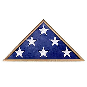 Robhomily Rustic Flag Display Case for Burial Flag, Reclaimed Wood Military Memorial Flag Display Case for 9.5 x 5 American Veteran Burial Flag , Burial Flag Box Display Case for Folded Flag and Medal