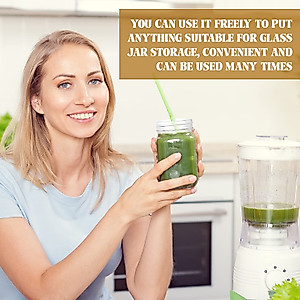 Dandat 50 Pcs 16 oz Glass Mason Drinking Jars Bulk with Handle Mason Jar Cups Mugs No Lids Clear Canning Jars with Handles for Farmhouse Kitchen Beer Cold Beverages Juice Coffee Sodas Cocktails Shakes