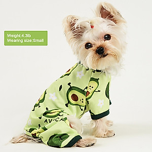 Dog Pajamas Pjs Soft Stretchy Dog Clothes for Small Dogs Girl Boy Medium Size Dogs Spring Summer Puppy Clothes Doggie Onesies Cat Pet Jammies Outfit (Avocado Green, X-Small)