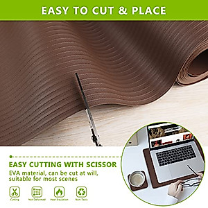 Shelf Liner Cabinet Liners for Kitchen, Non Adhesive Drawer Liner, Durable Washable Waterproof Fridge Refrigerator Mat Pantry Shelf Protector Liner for Shelves, Cupboard, Coffee 11.8 x 78.7 inches