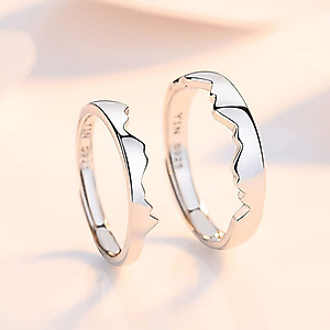 Couple Matching Rings for Man Woman Custom Adjustable Sun Moon Ring Set Angel Devil Wings Dragon Arrow Open Rings Couple Matching Promise Rings for Boyfriend Girlfriend Gifts, Copper, copper,