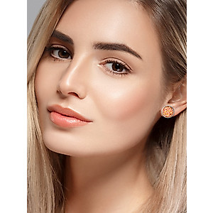 32 Pairs Clip on Earrings for Women Clip on Stud Earrings Bohemian Round Faux Druzy Earrings Ear Clip Stainless Steel Earrings Jewelry for Women(Clip-on Style)