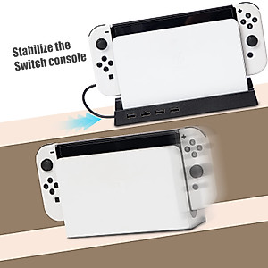 Switch Hub Dock, USB Hub for Nintendo Switch with 4 Output Ports (Does not work with keyboard and mouse)