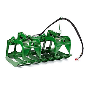 Titan Attachments 60in Root Grapple Bucket Attachment Fits John Deere Loaders, Hook and Pin Connection