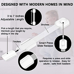 10Pack Child Safety Cabinet Locks Set Baby Proofing Strap Latches Locks(with 6pcs Spare Adhesive) Used for Safety Drawer Cupboard Oven Refrigerator Toilets Seat Fridge & 10Pcs Clear Outlet Plug Cover