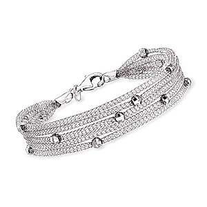 Ross-Simons Italian Sterling Silver Multi-Strand Mesh Bracelet. 7 inches