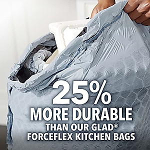 Glad ForceFlex MaxStrength with Clorox Tall Kitchen Drawstring Trash Bags, 13 Gallon Grey Trash Bags, Eucalyptus and Peppermint Scent, 90 Count