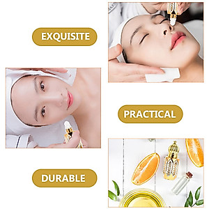 Healeved 3pcs Mini Arabic Crystal Glass Roller Bottles 6ml Gold Refillable Essential Oil Roll On Dispenser Empty Travel Perfume Sample Container