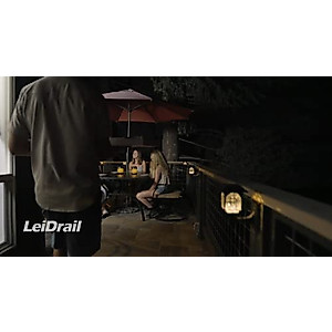 LeiDrail Solar Fence Lights, 2 Pack Solar Lights Outdoor Waterproof Lantern Warm White LED Wall Deck Post Landscape Lighting for Garden Yard Patio Front Door