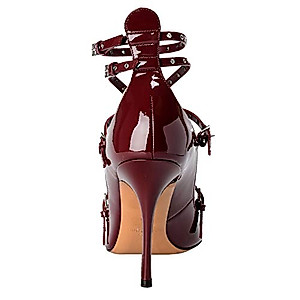 Valentino Women's Patent Leather Two Tones Ankle Strap High Heels Shoes Sz US 9 IT 40 Multi-Color