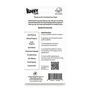 Krazy Tape Double Sided Tape for Crafts, Scrapbooking Squares, Thin Adhesive Two Sided Mounting Tape, 1" x 1" Clear Film Squares (Pack of 48 Pre-Cut Pieces)